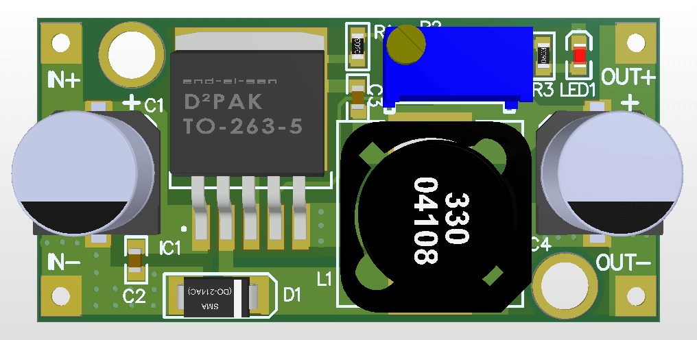 فایل ALTIUM مهندسی معکوس شده ماژول رگولاتور DC به DC کاهنده 3 آمپر LM2596S
